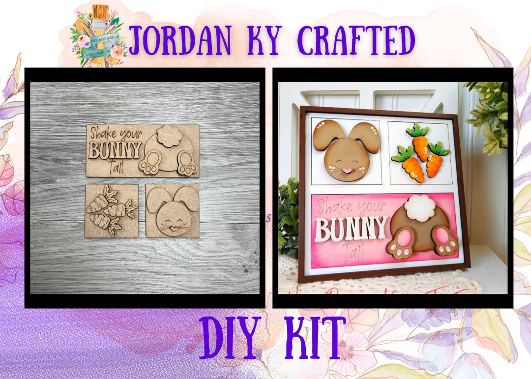 Mini Shake Your Bunny Tail DIY Tiles, Tiny Easter Inserts, Leaning ...