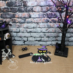 Black Cat DIY Shelf Sitter, Halloween DIY Decor, Cat Painting Craft ...