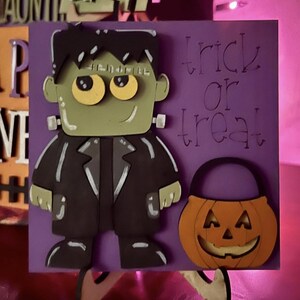 Frankenstein DIY Ladder Tiles, Halloween Ladder Inserts, Halloween ...