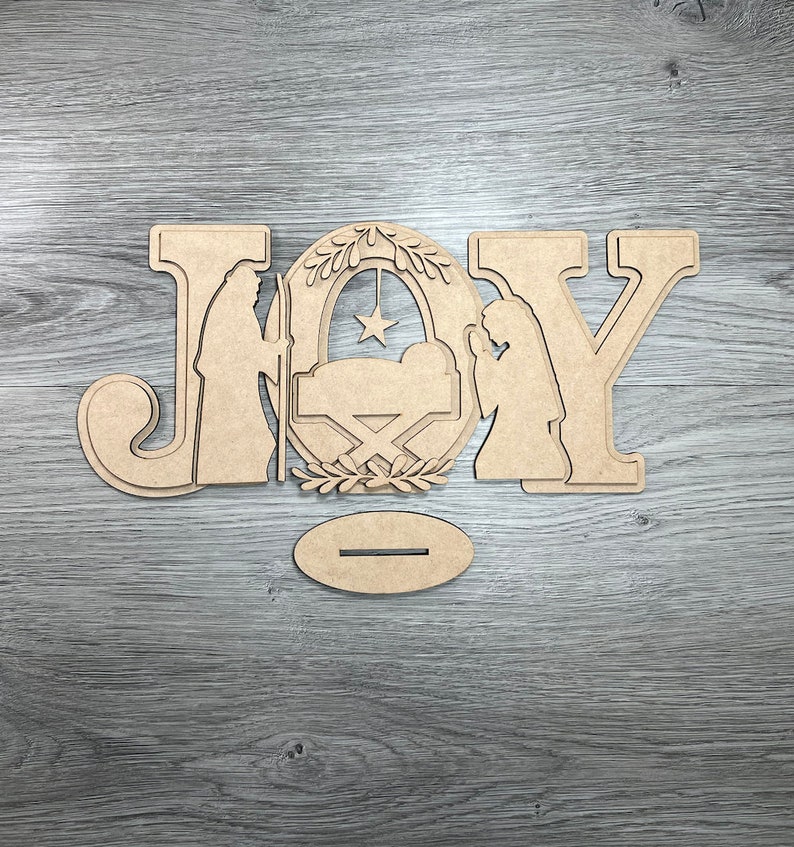 JOY Nativity DIY Shelf Sitter, DIY Jesus Display, Away in a Manger ...