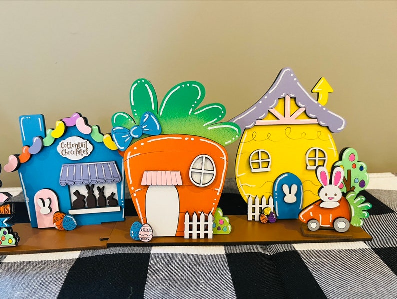 Cottontail Easter Houses Bunnies in the City DIY Easter - Etsy