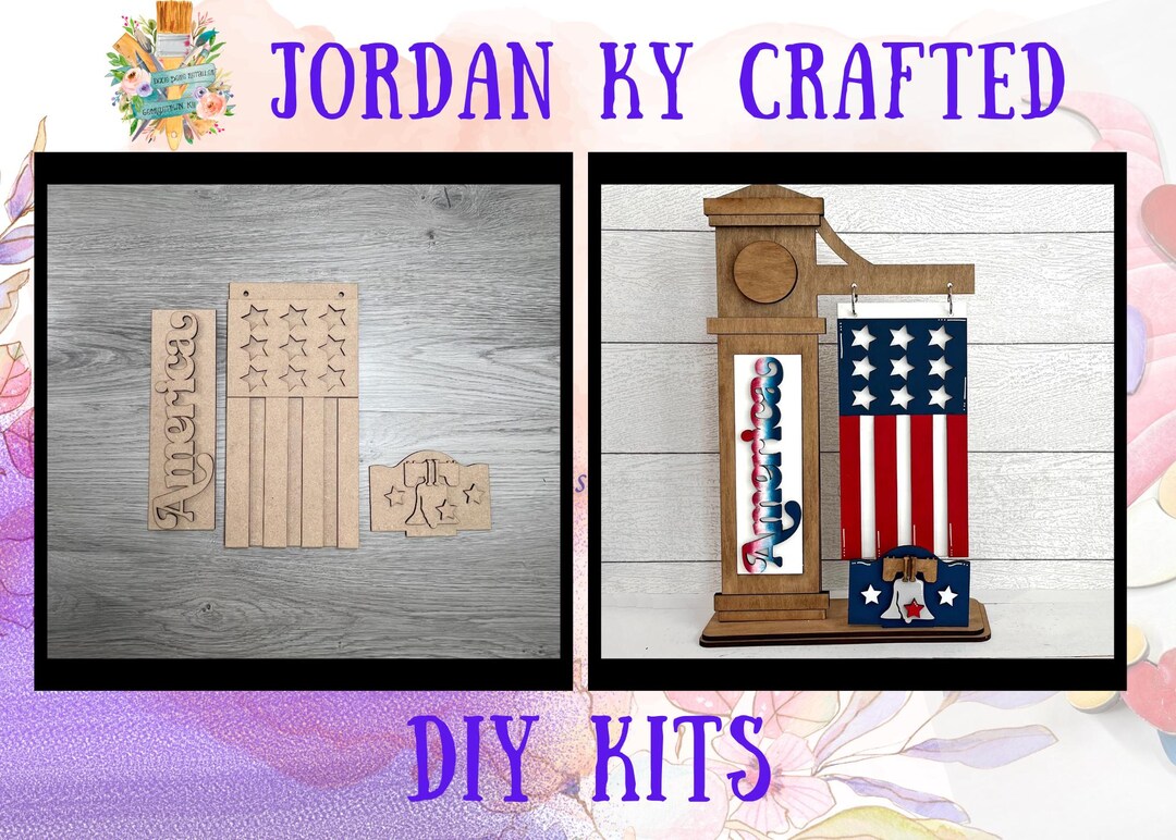 TTP America Flag DIY Shelf Sitter, Interchangeable Post, Seasonal Shelf ...
