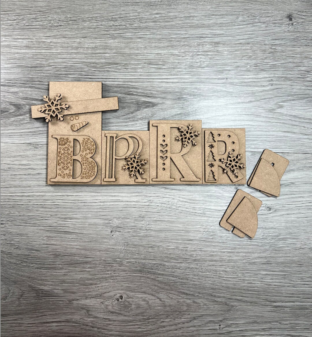 Brrr Snowman DIY Word Block, Winter Craft Kit, Snowman Word Block, DIY ...