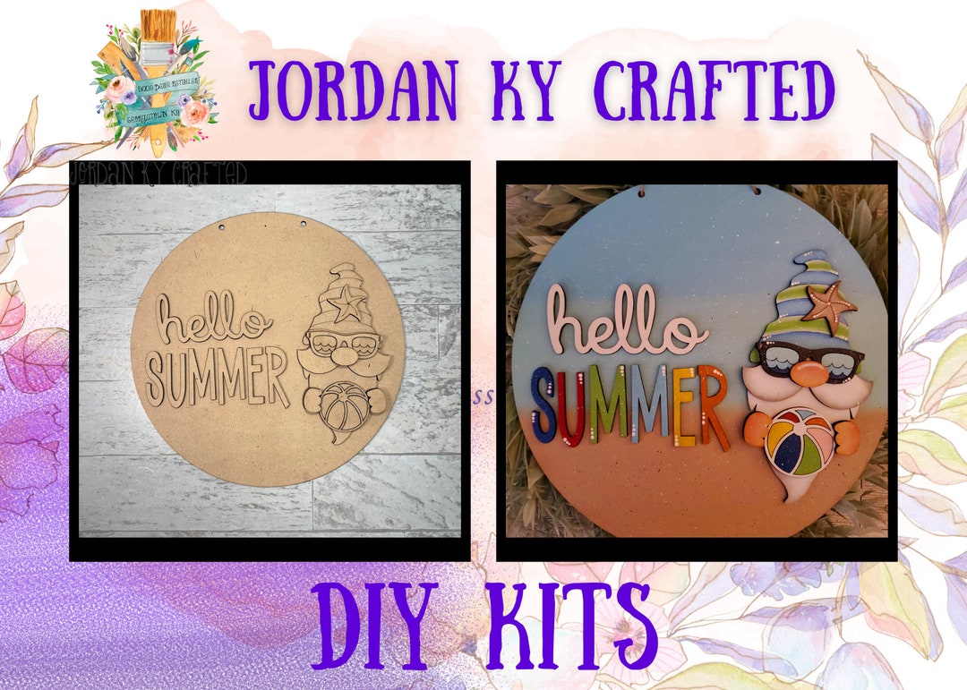 Hello Summer Gnome Door Hanger, Beach Door Hanger, DIY Summer Door ...