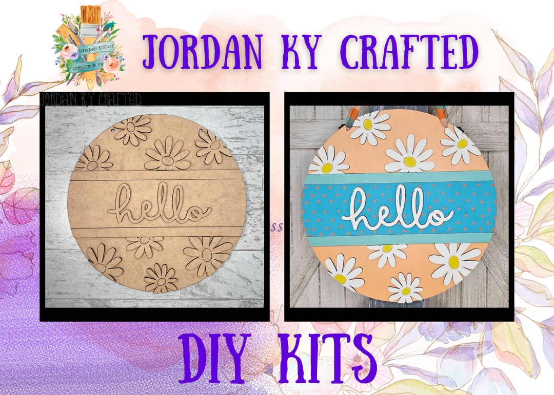 Hello Daisy DIY Door Hanger, Flower Door Hanger, Easy Craft Door Hanger ...