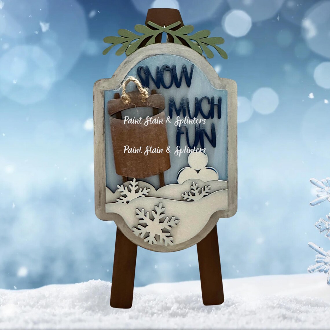 Artist Easel Winter Snow Much Fun DIY Insert, Interchangeable Artist ...