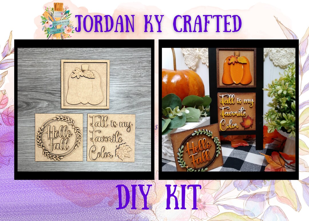 Fall Colors DIY Ladder Tiles, Hello Fall Tile, DIY Ladder Tile, Pumpkin ...