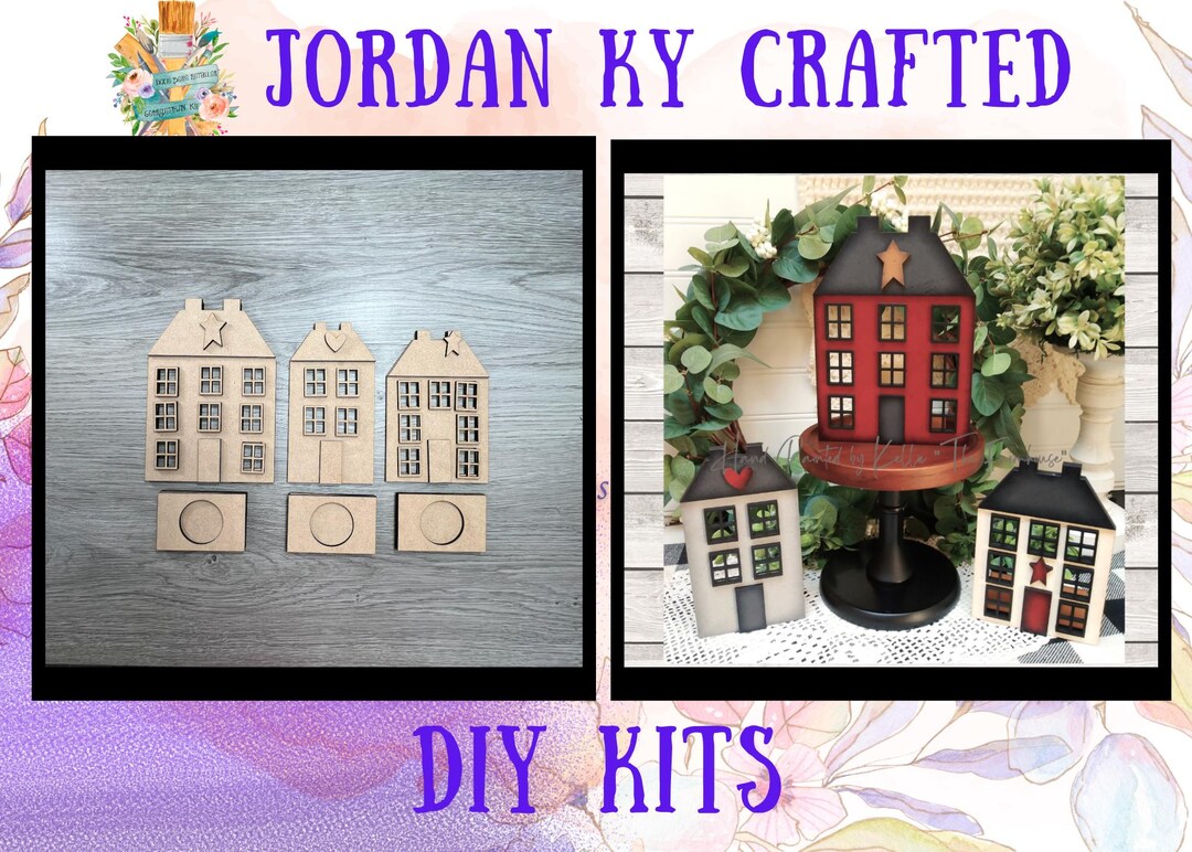 Primitive Salt Box Houses DIY Votives, Country Display Craft, - Etsy
