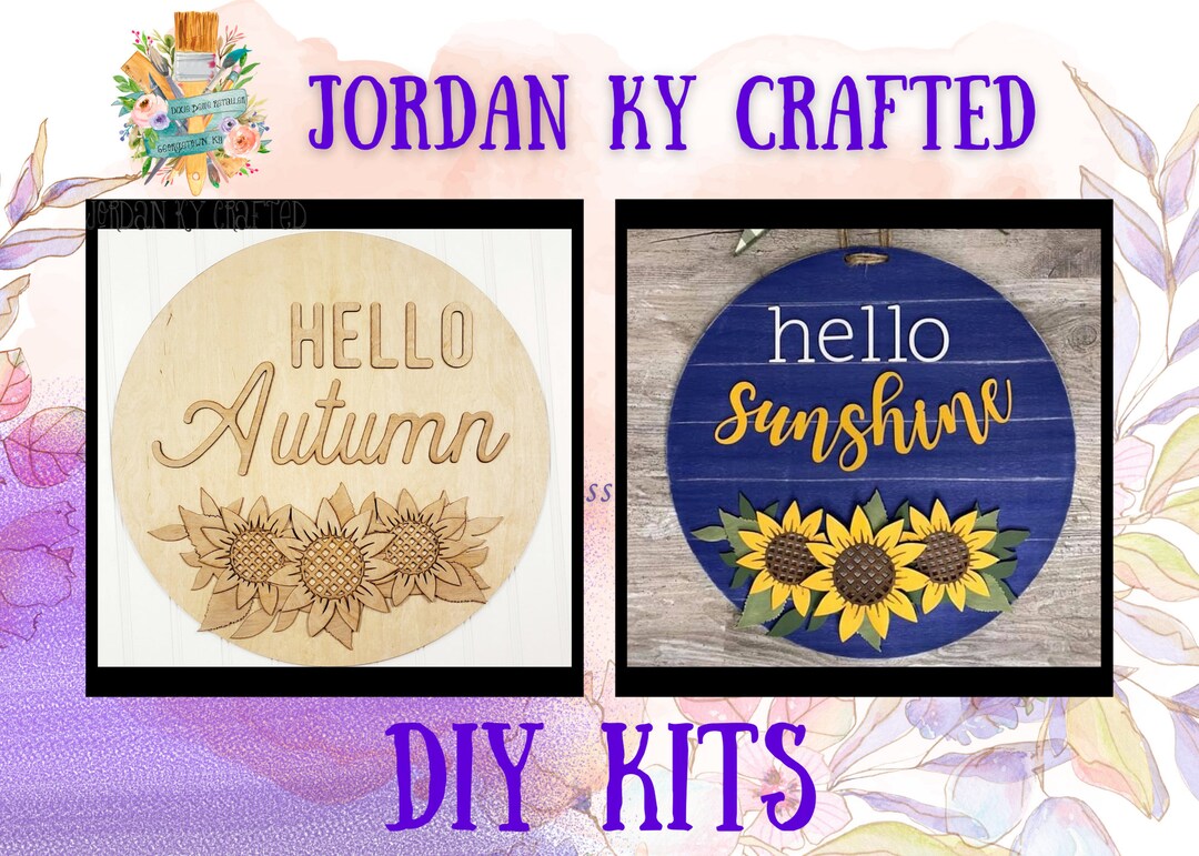 Hello Autumn DIY Door Hanger, Hello Sunshine Door Hanger, Sunflower DIY ...