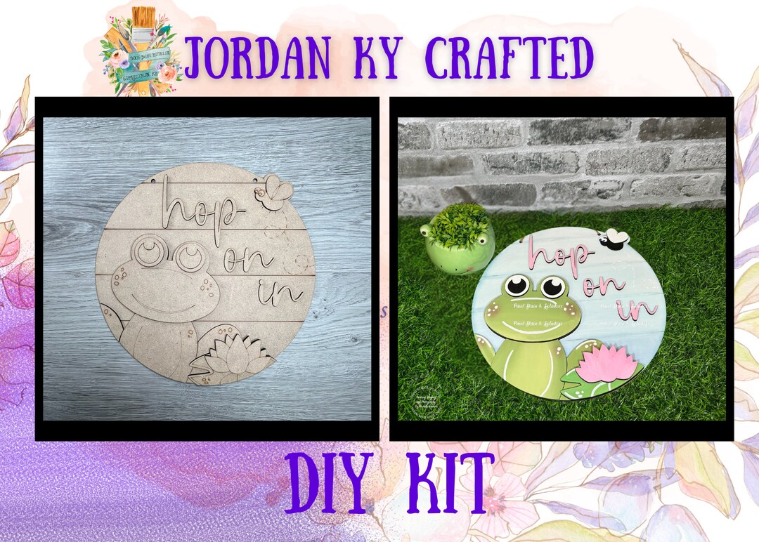 Frog Hop on in DIY Door Hanger, Frog Door Hanger, Spring Door Hanger ...