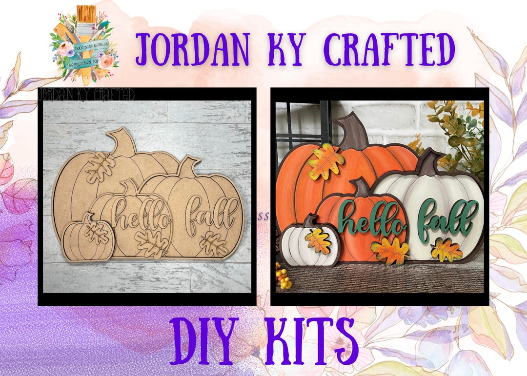 Standing Pumpkin Set, DIY Hello Fall Pumpkin Kit, Autumn Pumpkin Craft ...