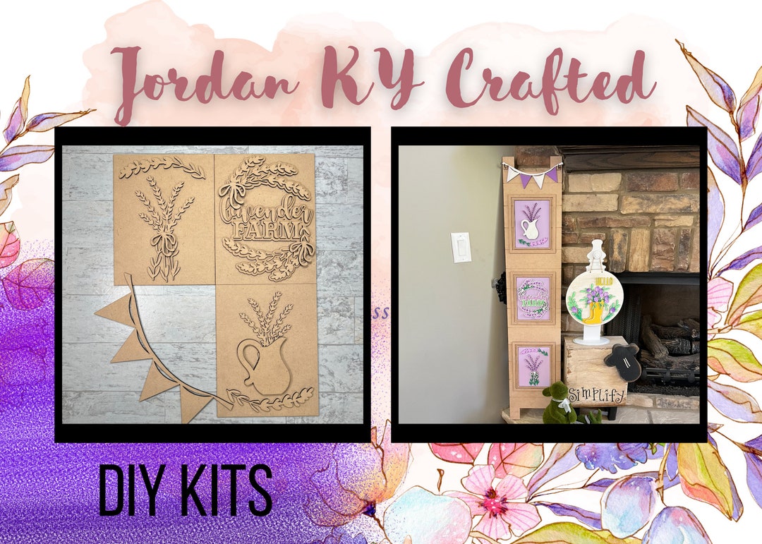 Lavender DIY Tall Ladder Tiles, Lavender Wall Ladder, DIY Spring Framed ...