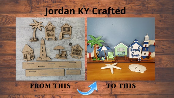 Beach Houses DIY Centerpiece Oceanfront Craft Kit Lighthouse | Etsy