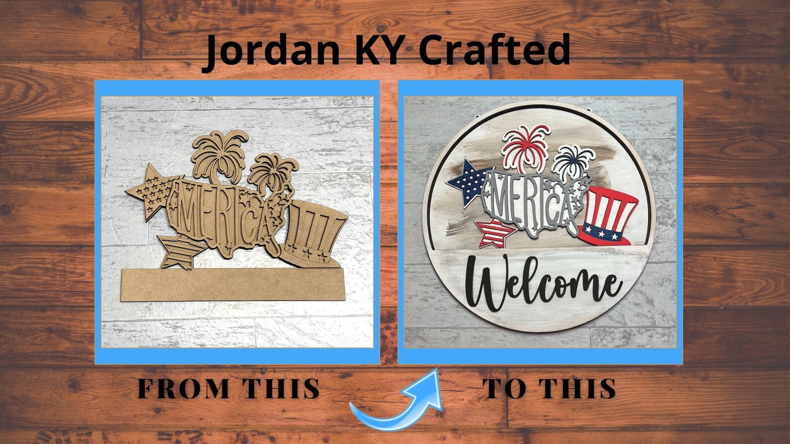 July 4th Sign Insert Farmhouse Hanging Sign America Insert - Etsy