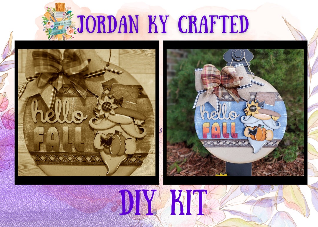 Hello Fall DIY Gnome Door Hanger, Fall Gnome Door Hanger, Gnome Door ...