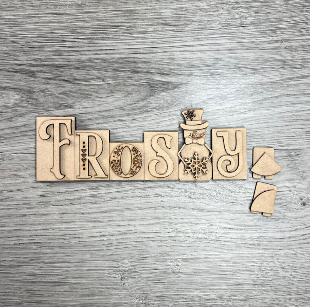 Frosty Snowman DIY Word Block, Winter Word Block, Frosty Word Decor ...