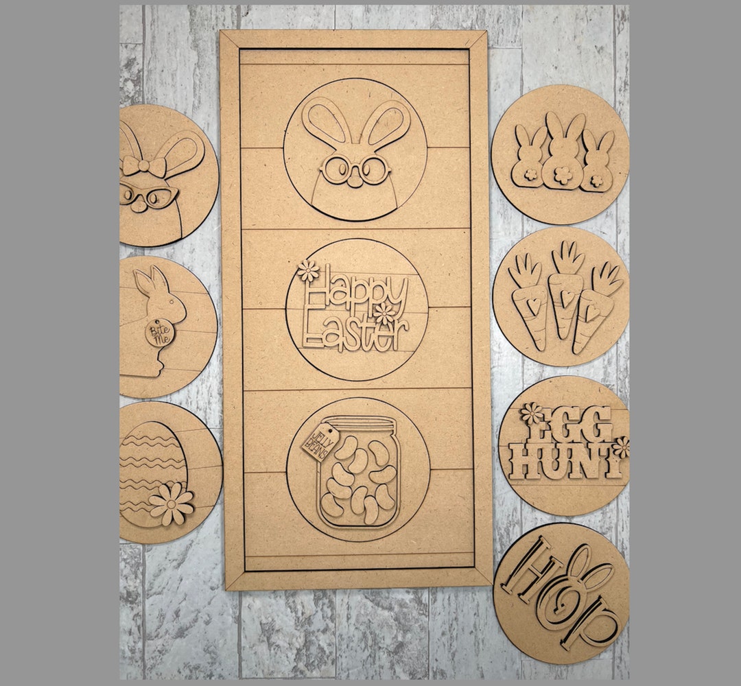 Easter Round Ladder Inserts, Bunny Inserts, Easter Signs, Leaning ...