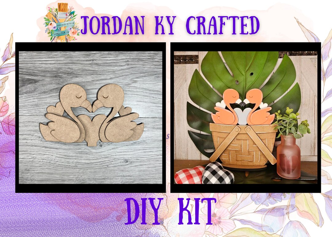 Basket Flamingo DIY Insert, Valentine Flower Basket, Valentine Basket ...