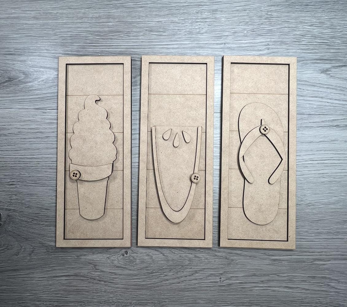 Vertical Shiplap Trio Signs Summer DIY Craft - Etsy