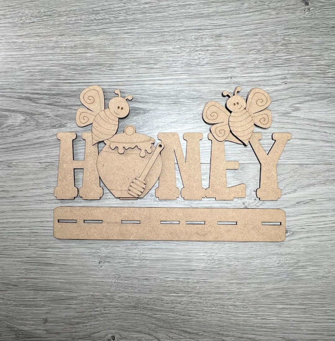 Honey DIY Sign, Bee Word Sign, DIY Honey Word Decor, Bee Mantle Sign ...