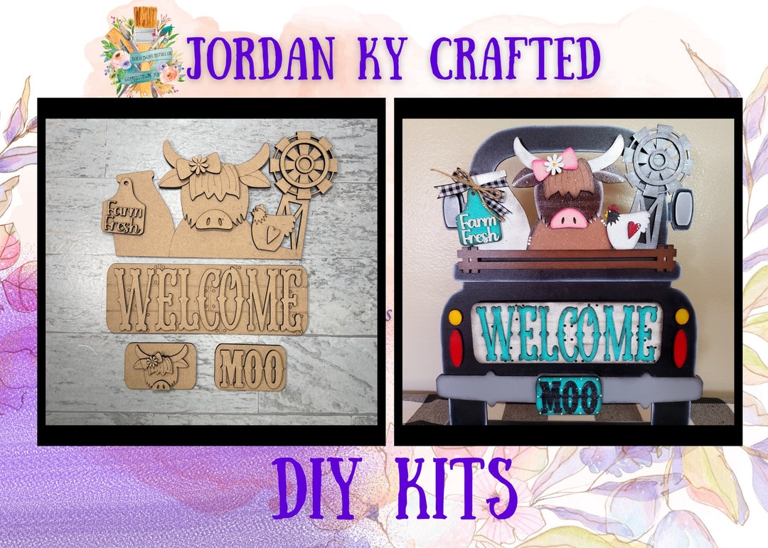 Highland Cow Insert, Cow Truck Insert, Farm Insert, Breadboard Insert ...
