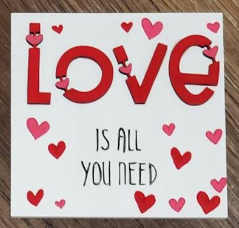 Love Valentine's Day DIY Ladder Tiles, Valentine Interchangeable Signs ...