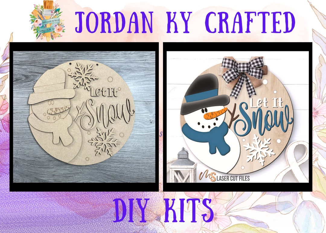 Snow Falling Snowman Door Hanger, Snowman Door Hanger, Unpainted Door ...