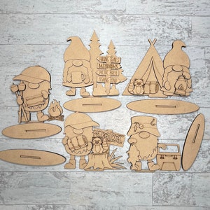 Camping DIY Gnomes, DIY Gnome Kits, Fishing Gnome, Smore Gnome, Tent ...