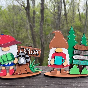 Camping DIY Gnomes, DIY Gnome Kits, Fishing Gnome, Smore Gnome, Tent ...