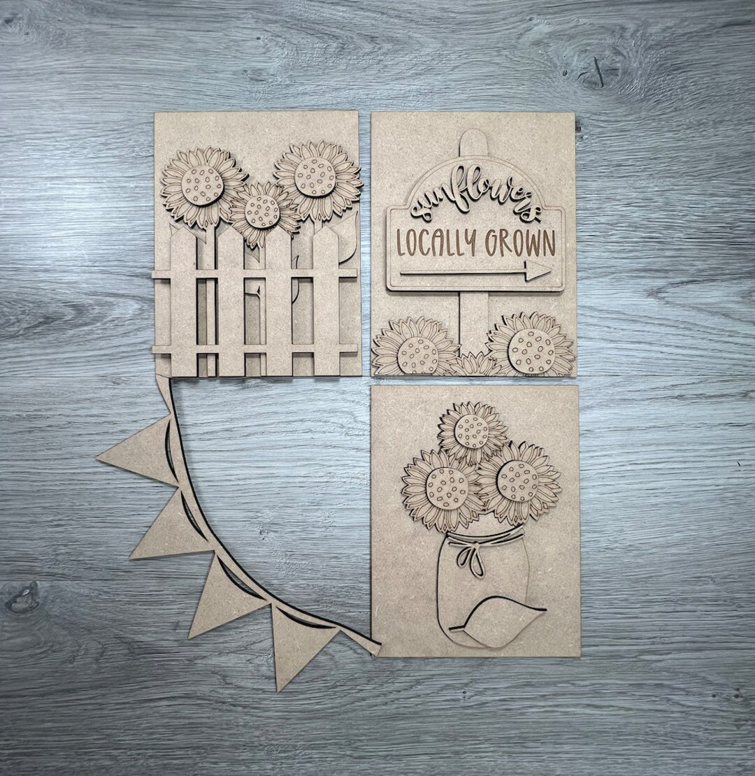48" Tall Ladder Tiles Sunflower DIY Insert, - Etsy