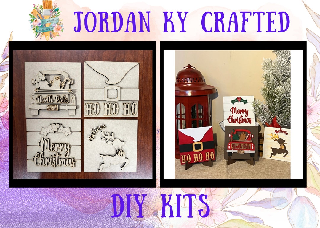 Santa Ladder Tiles, Christmas Inserts, Santa Tiles, Leaning Ladder ...