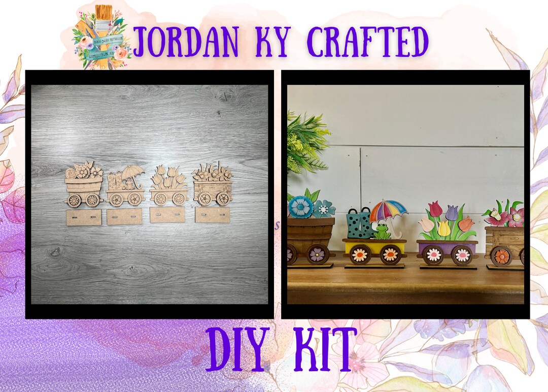 Spring Train Add-on DIY Kit, Flower Train, April Showers Train, Spring ...