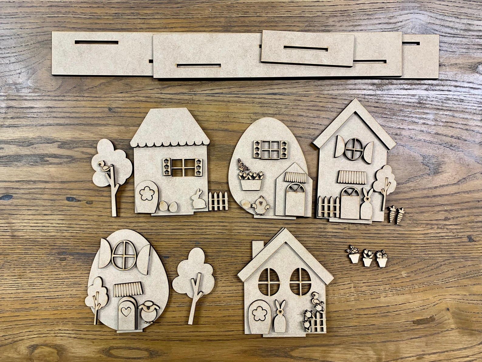 Easter Houses DIY Centerpiece, Easter House Row Craft Kit, Easter House ...