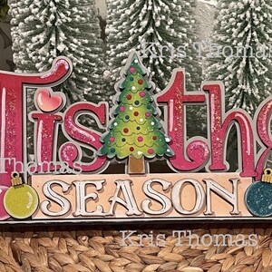 Tis the Season DIY Word Art, Winter Craft Kit, Christmas Word Block ...