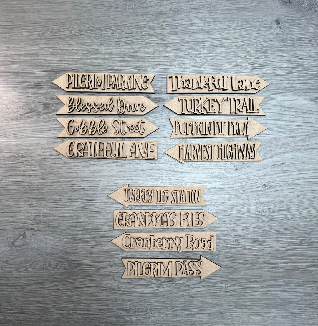 Thanksgiving DIY Street Sign, Pilgrim Sign Kit, Fall Craft, DIY Pumpkin ...