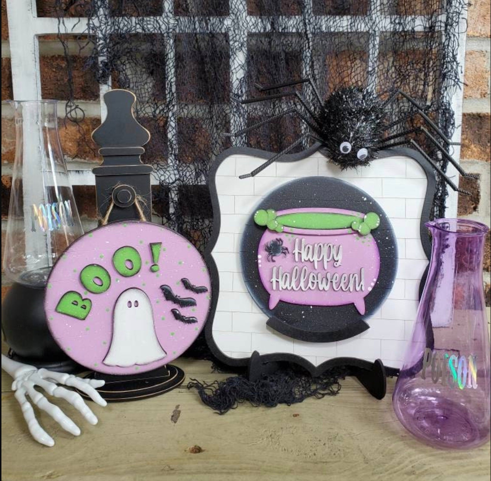 6", Boo Crew Signs, Round Halloween Signs, October 31 Sign, Ghost Sign ...