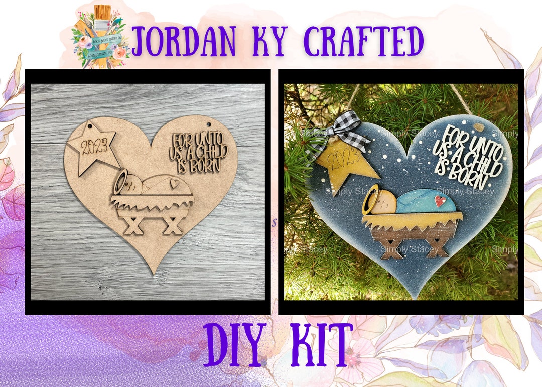 Nativity Heart DIY Ornament, Christmas DIY Ornaments, Jesus Ornament ...