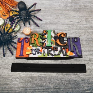 Trick or Treat DIY Word Block, Halloween Word Block, - Etsy