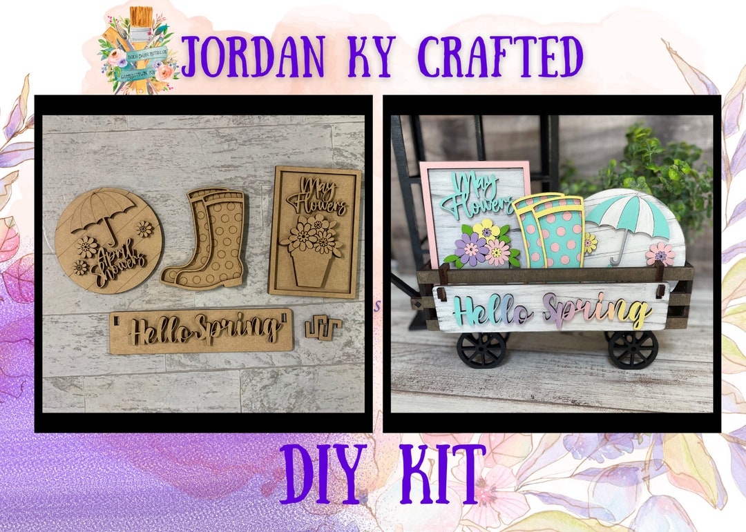 Bench/wagon April Showers & May Flowers DIY Interchangeable Insert ...