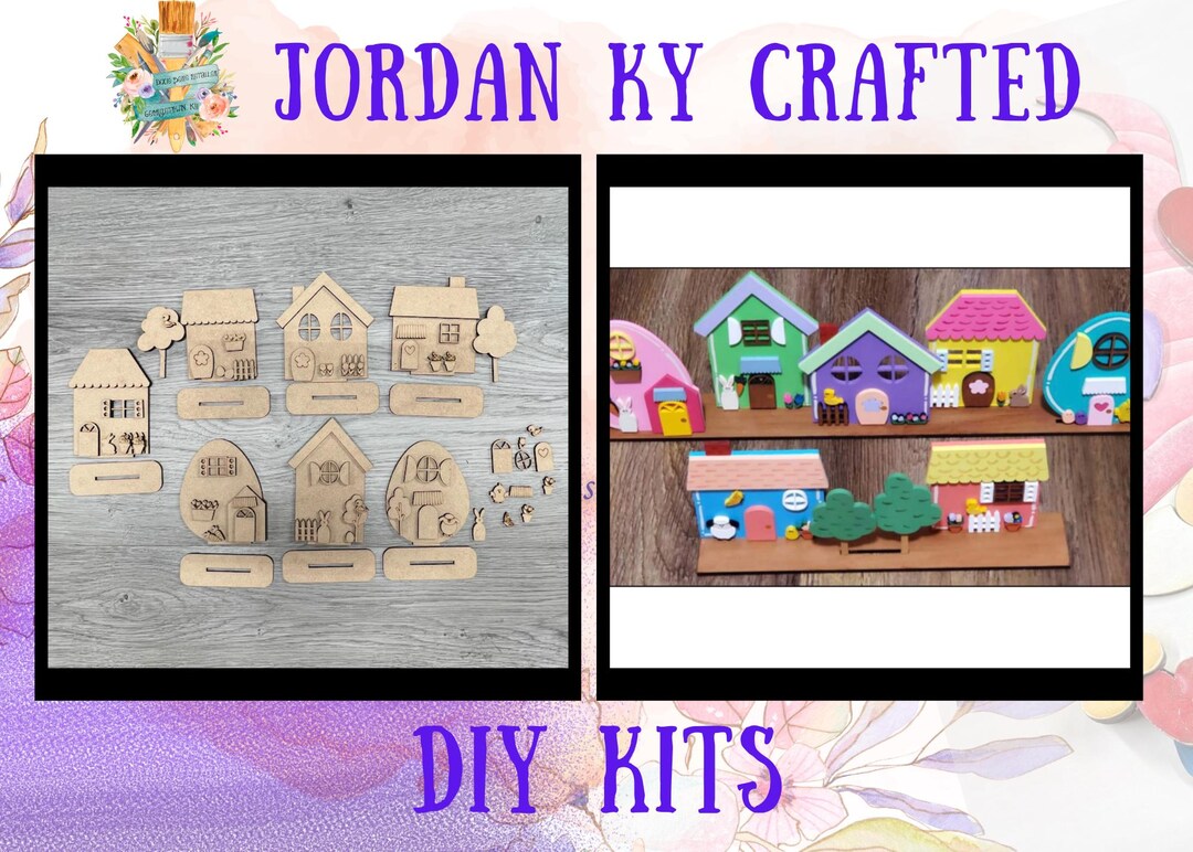 Easter Houses DIY Centerpiece, Easter House Row Craft Kit, Easter House ...