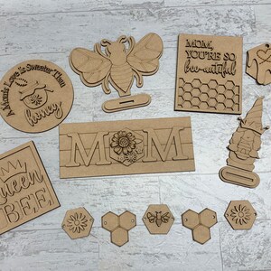 Queen Bee Mother's Day DIY Tier Tray Honey Comb Gnome - Etsy