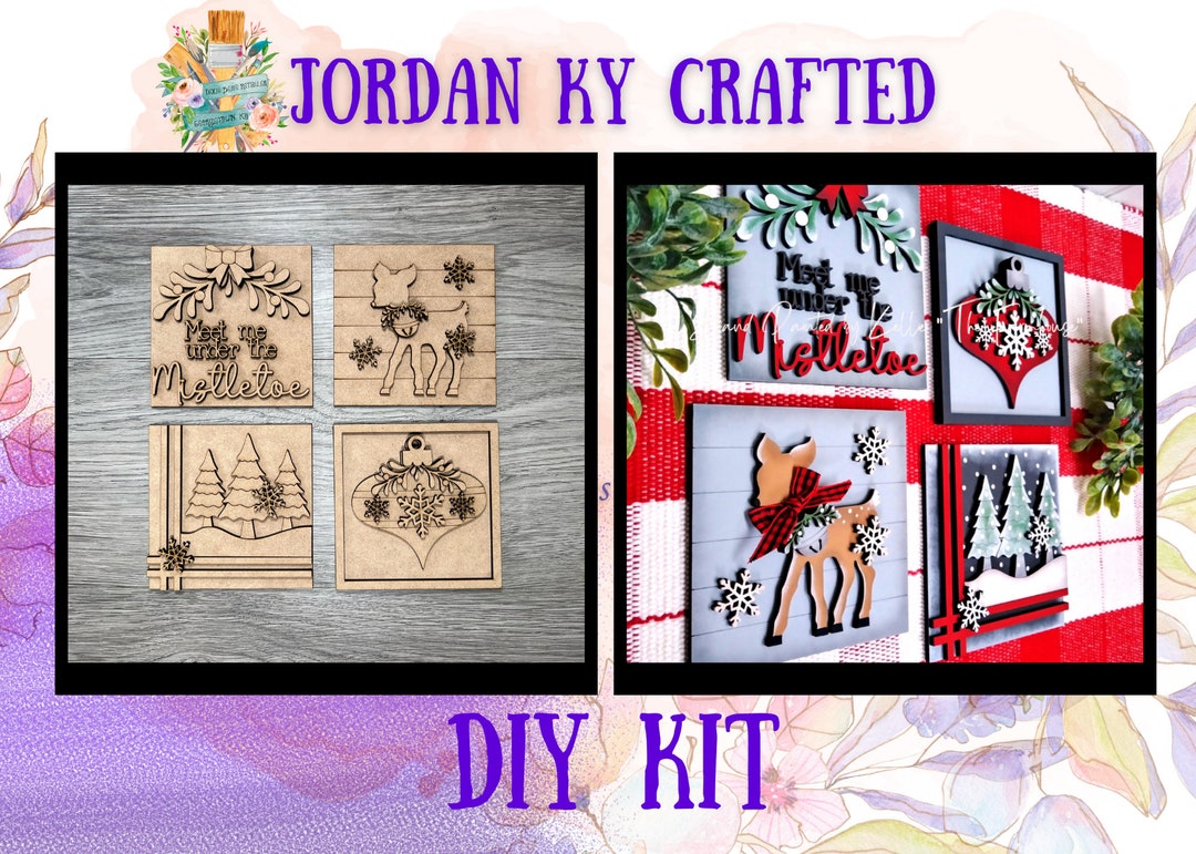 Mistletoe DIY Ladder Tiles, Jingle Bell Diy Decor, Deer Inserts ...
