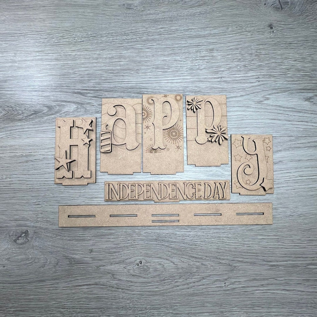 Happy Independence Day DIY Word Sign, Made in America Word Sign, DIY ...