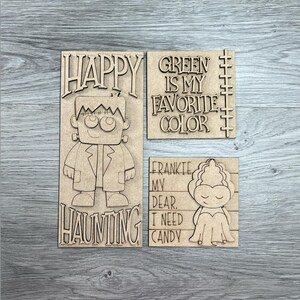 Frankenstein and Bride DIY Ladder Tiles, Halloween Ladder Inserts ...