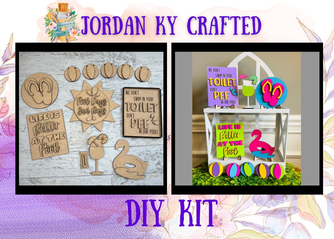 Pool Fun Tier Tray, Summer Tier Tray, DIY Summer Craft, Pool Paint ...