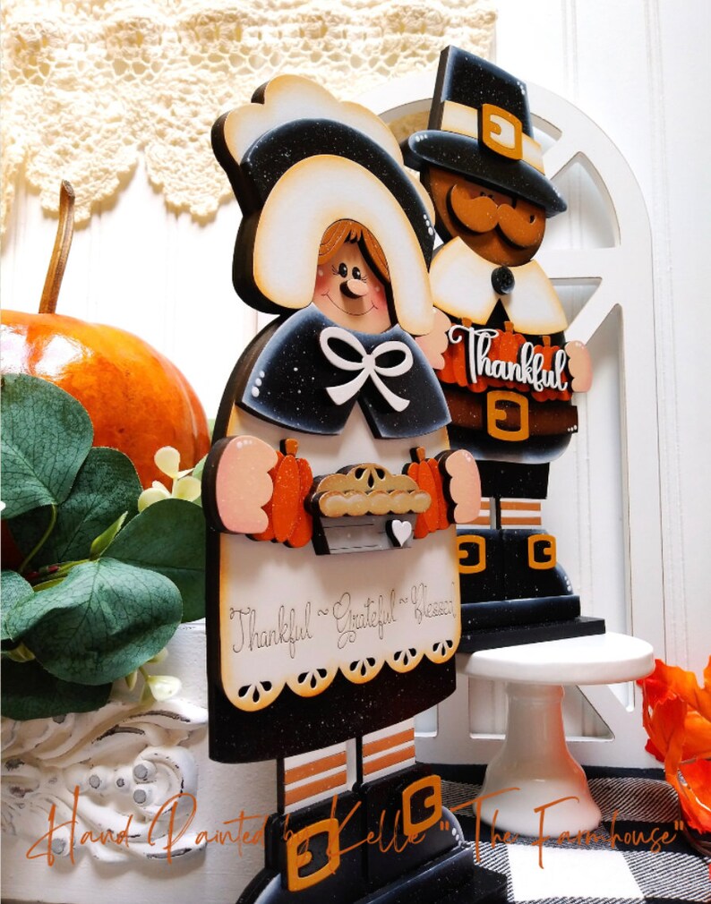 Pilgrims DIY Set, Pilgrim Craft, Thanksgiving DIY Craft, Shelf Sitters ...