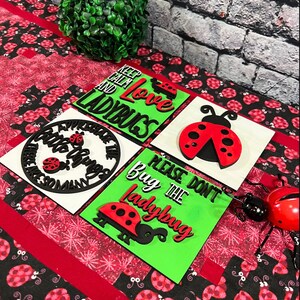 Ladybug Ladder Inserts, Good Luck Ladder Inserts, Insect Tiles, Love ...