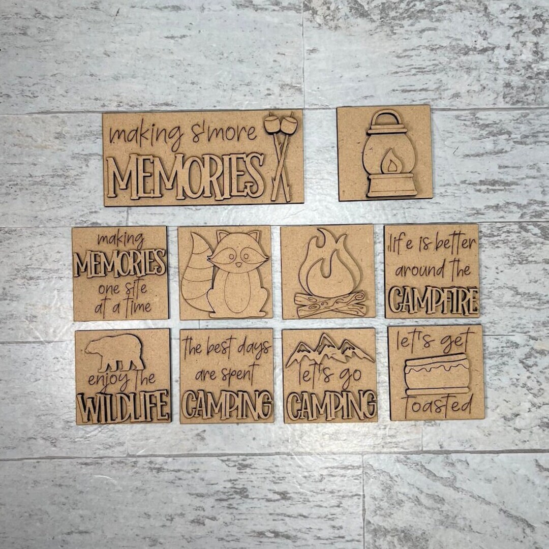 Mini Camping Tiles, Campfire Inserts, Leaning Ladder Mini Tiles ...