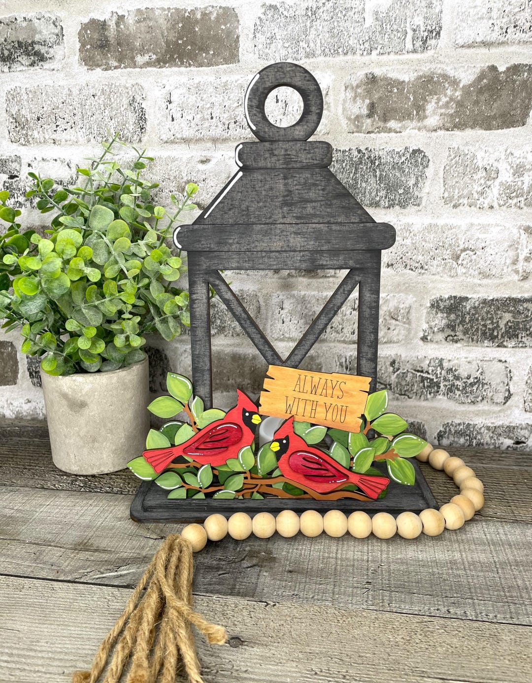 Lantern Christmas Cardinals DIY Insert, Lantern Shelf Sitter ...