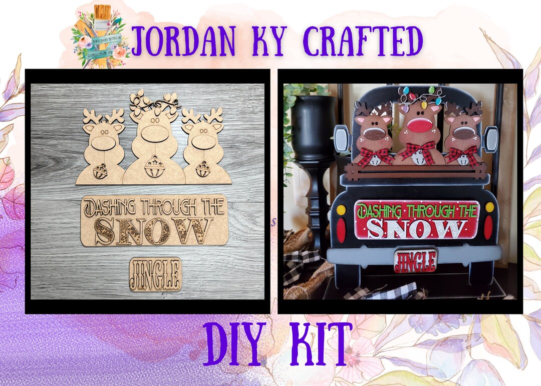 Rustic Truck Reindeer Truck DIY Insert, Jordan Ky Crafted ...
